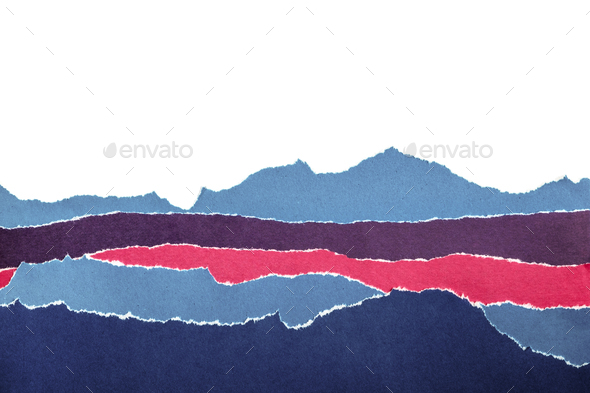 Layers of colored paper with torn edges. Abstract background Stock ...