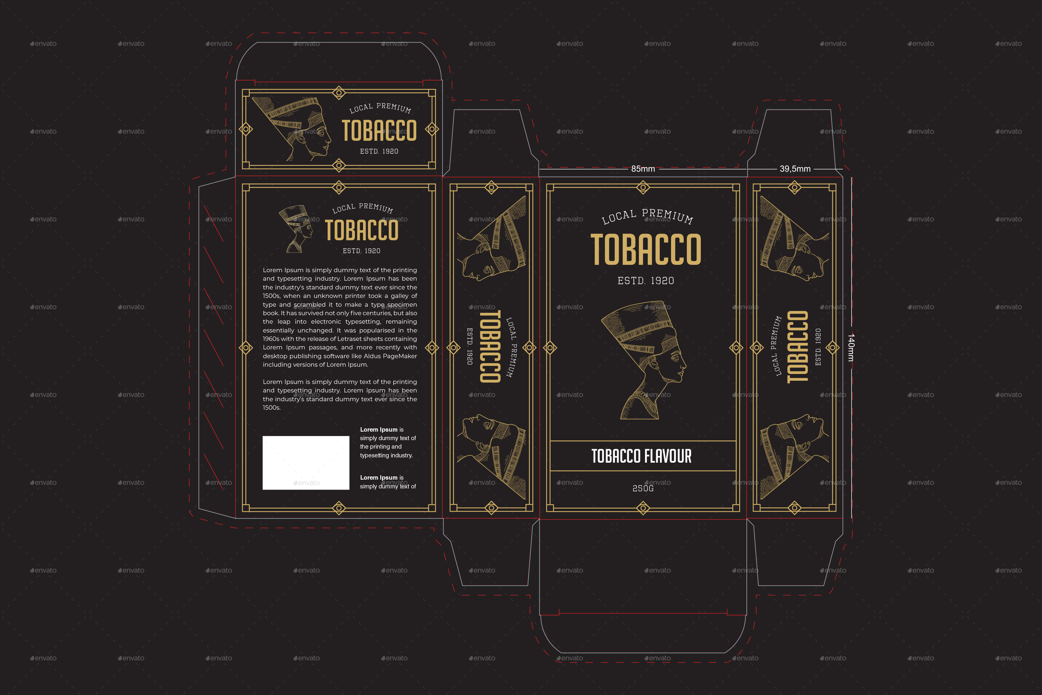 Tobacco Box Packaging Design Template, Print Templates | GraphicRiver