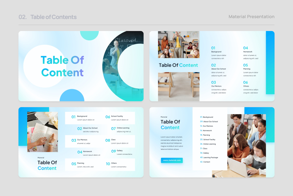 Material - Education Google Slides Presentation, Presentation Templates