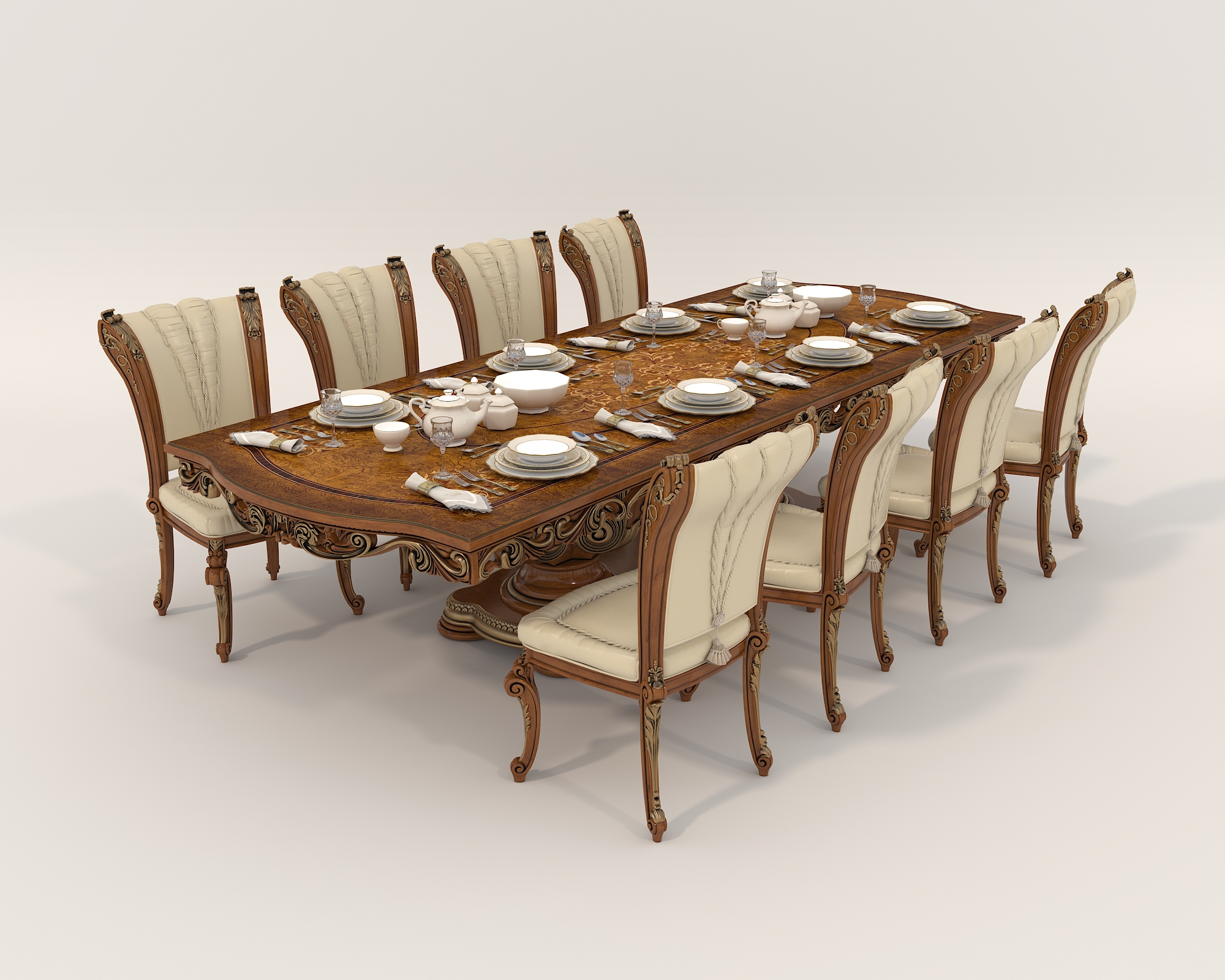 Classic Dining Table and Chairs 17 by nhattuankts | 3DOcean