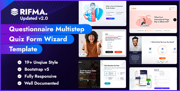 Rifma - Questionnaire Multistep Quiz Form Wizard & Registration Form ...