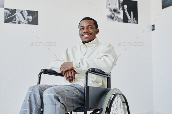 Smiling Artist with Disability in Art Gallery Stock Photo by ...