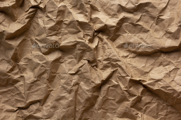 Crumpled parcel paper background texture copy space Stock Photo by seregam