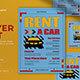 Blue Flat Design Car Rent Flyer Set, Print Templates | GraphicRiver