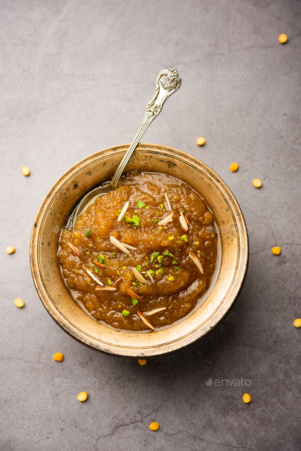 Besan Halwa, shira, sheera is a rich dessert made with gram flour, ghee ...