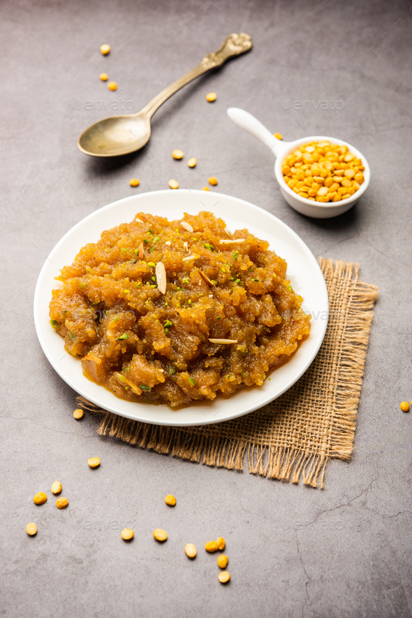 Besan Halwa, shira, sheera is a rich dessert made with gram flour, ghee ...