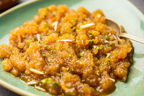 Besan Halwa, shira, sheera is a rich dessert made with gram flour, ghee ...