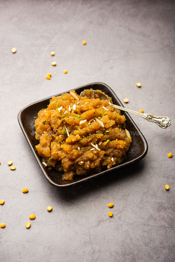 Besan Halwa, shira, sheera is a rich dessert made with gram flour, ghee ...