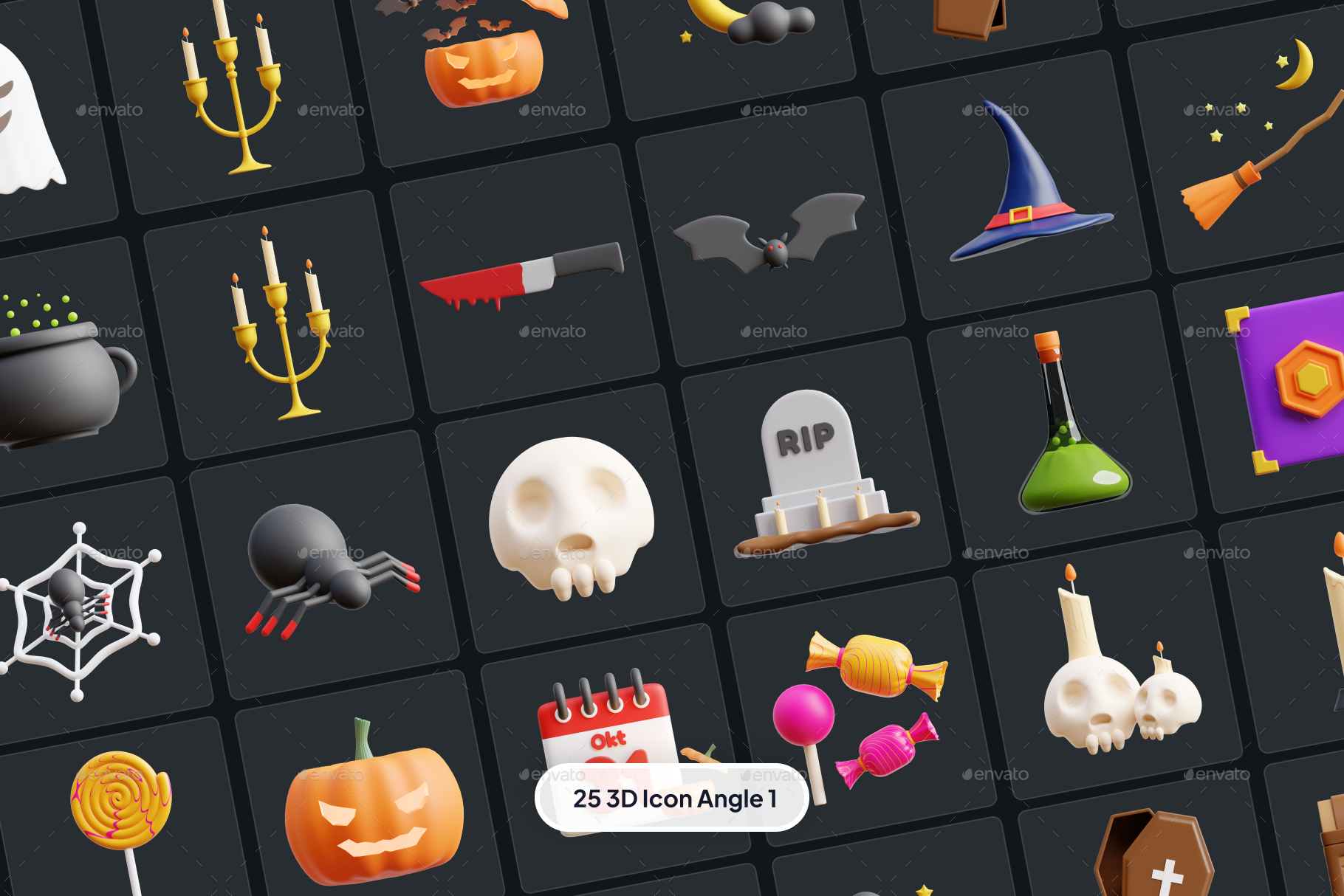 Halloween 3D Icon Set, Icons | GraphicRiver