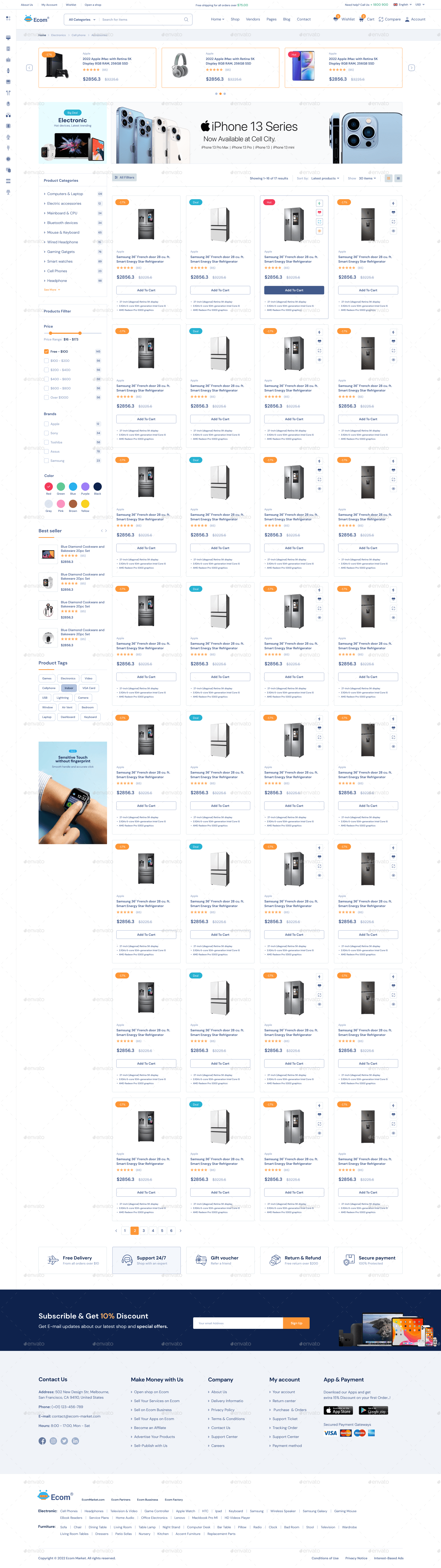 Ecom - Marketplace Figma Template, Web Elements | GraphicRiver