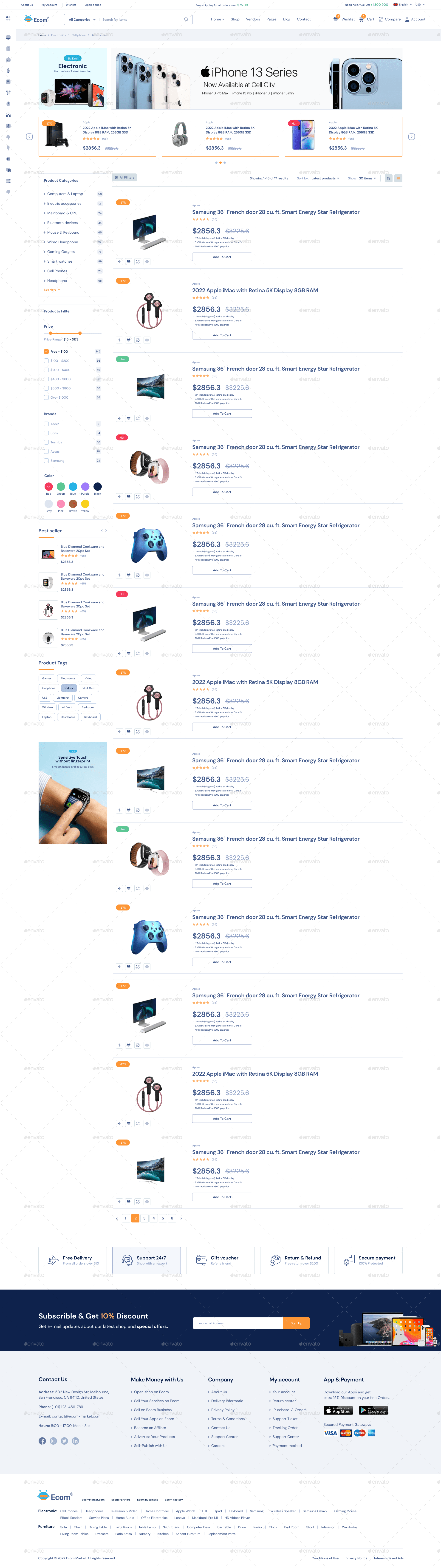Ecom - Marketplace Figma Template, Web Elements | GraphicRiver