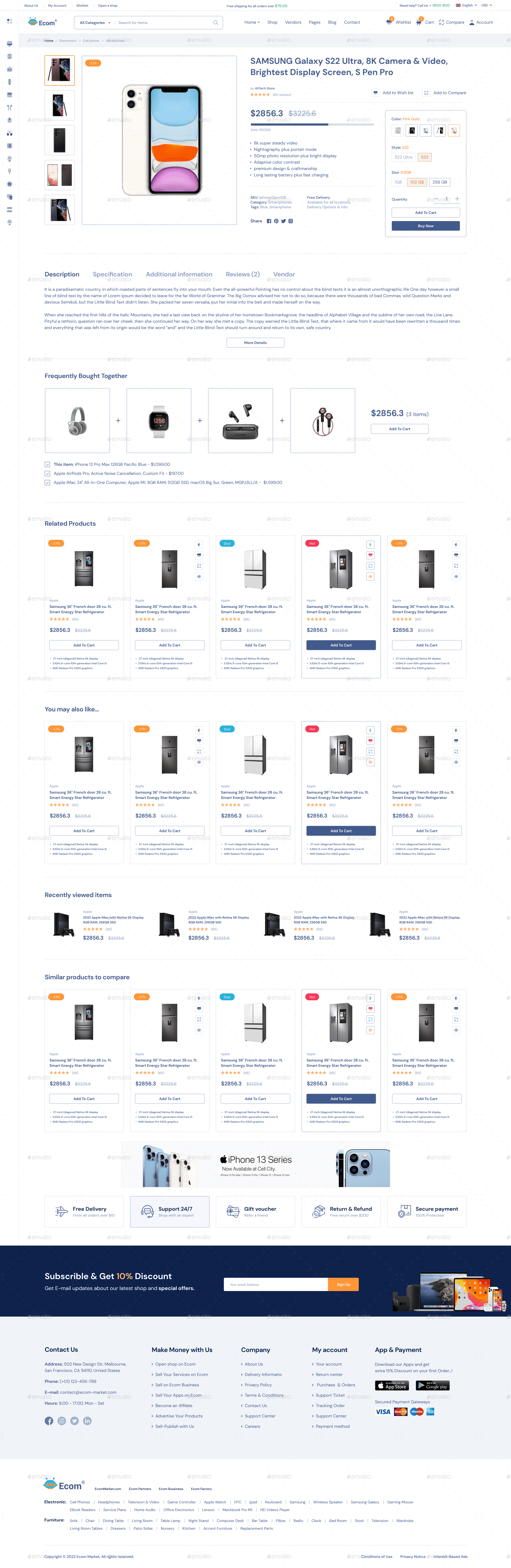 Ecom - Marketplace Figma Template, Web Elements | GraphicRiver