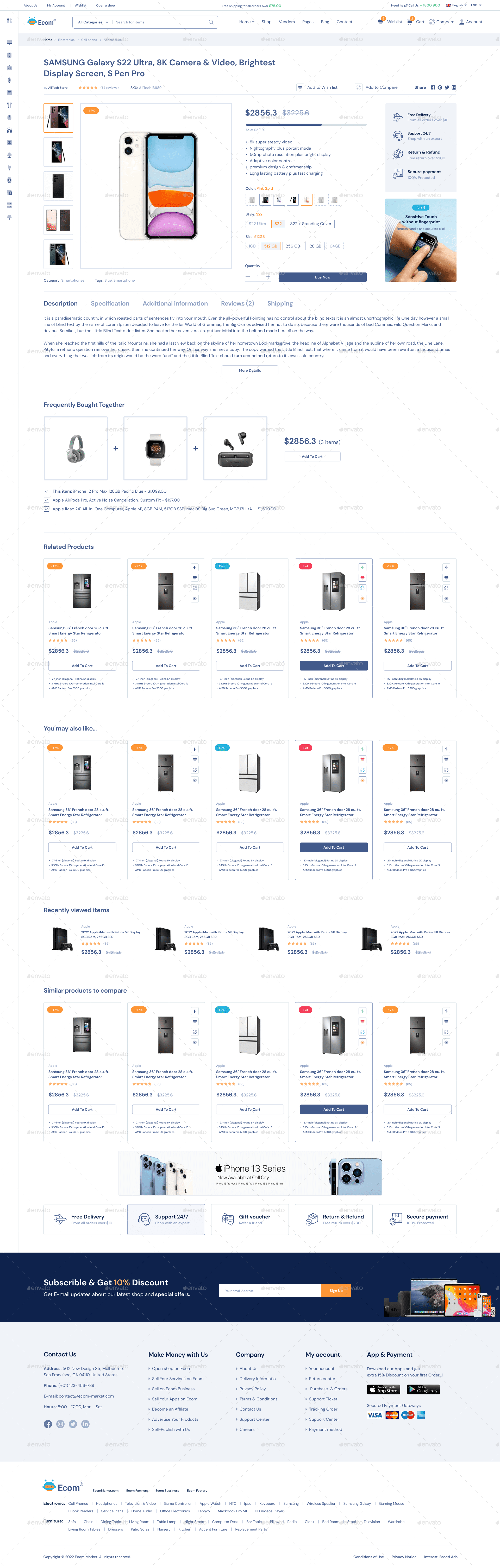 Ecom - Marketplace Figma Template, Web Elements | GraphicRiver