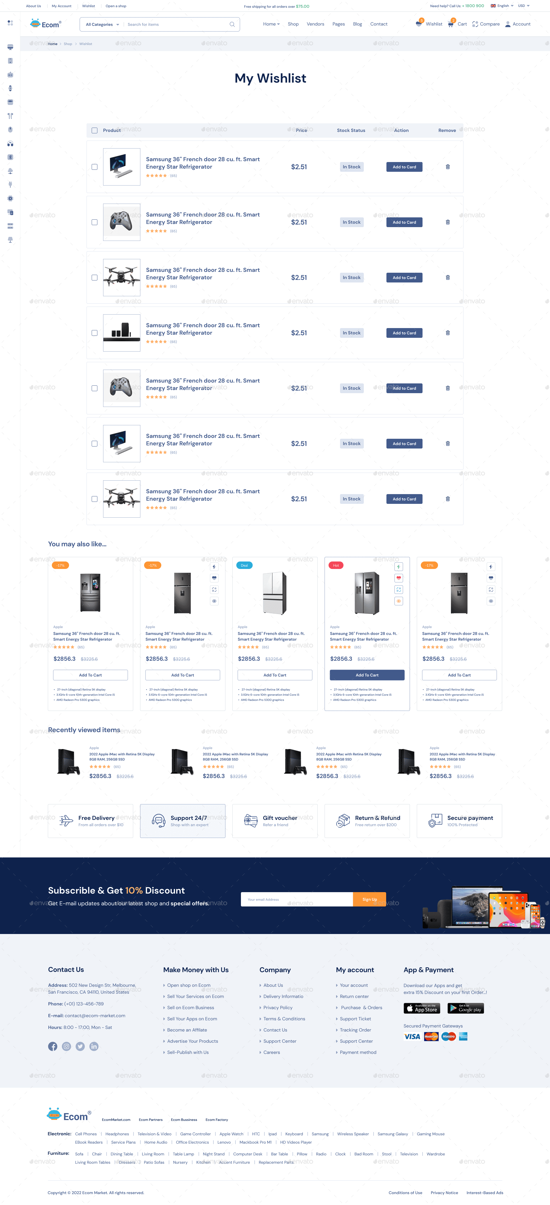 Ecom - Marketplace Figma Template, Web Elements | GraphicRiver