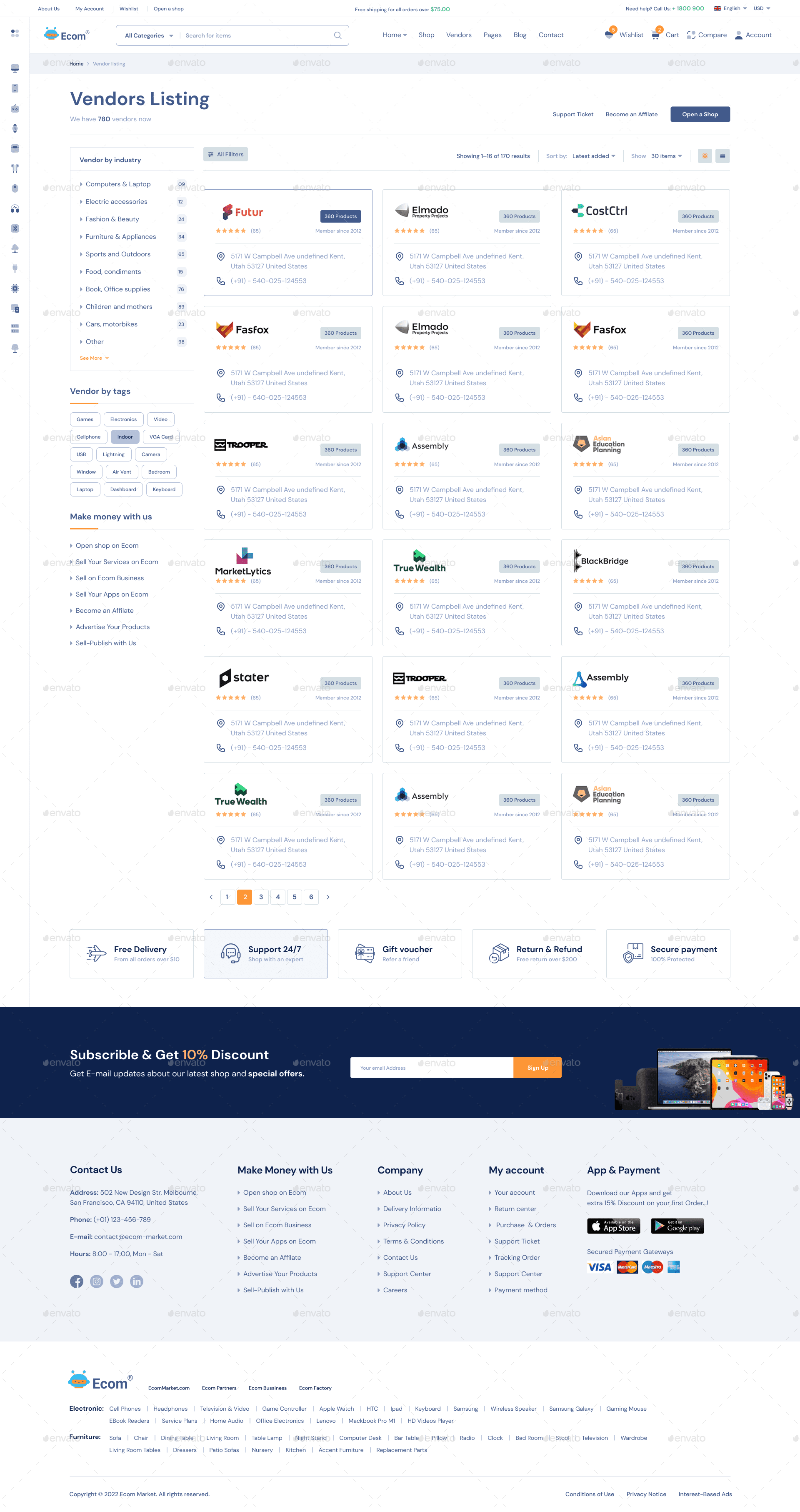 Ecom - Marketplace Figma Template, Web Elements | GraphicRiver