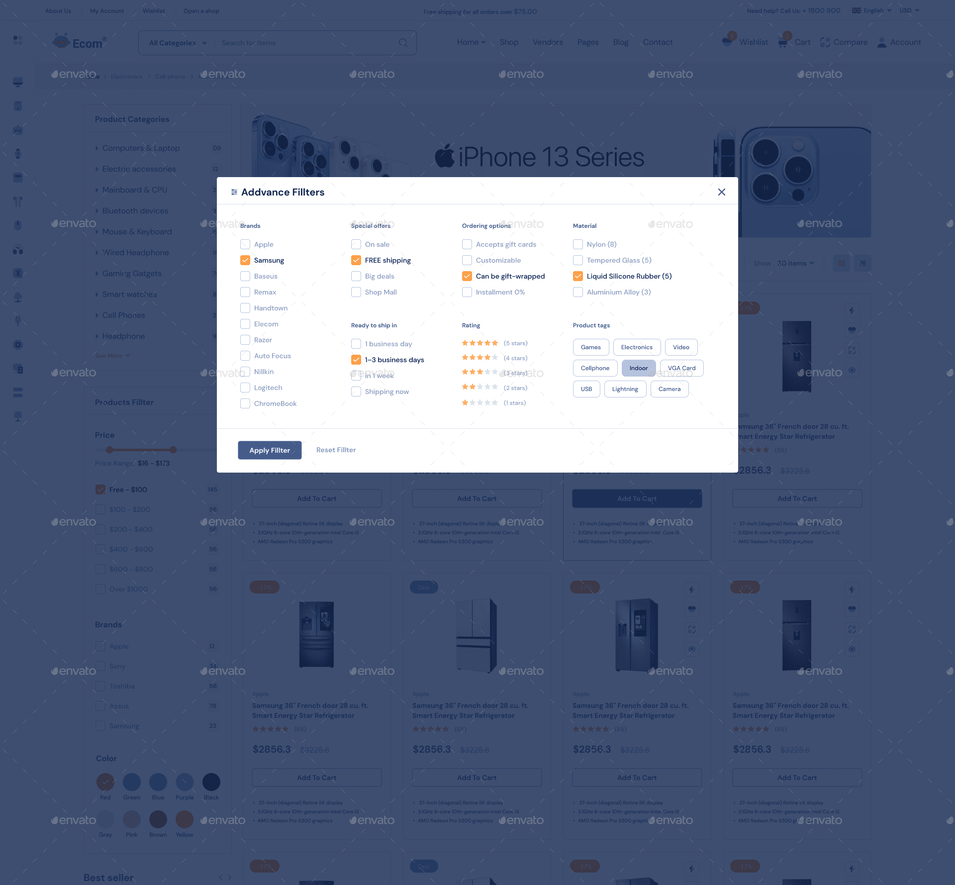 Ecom - Marketplace Figma Template, Web Elements | GraphicRiver