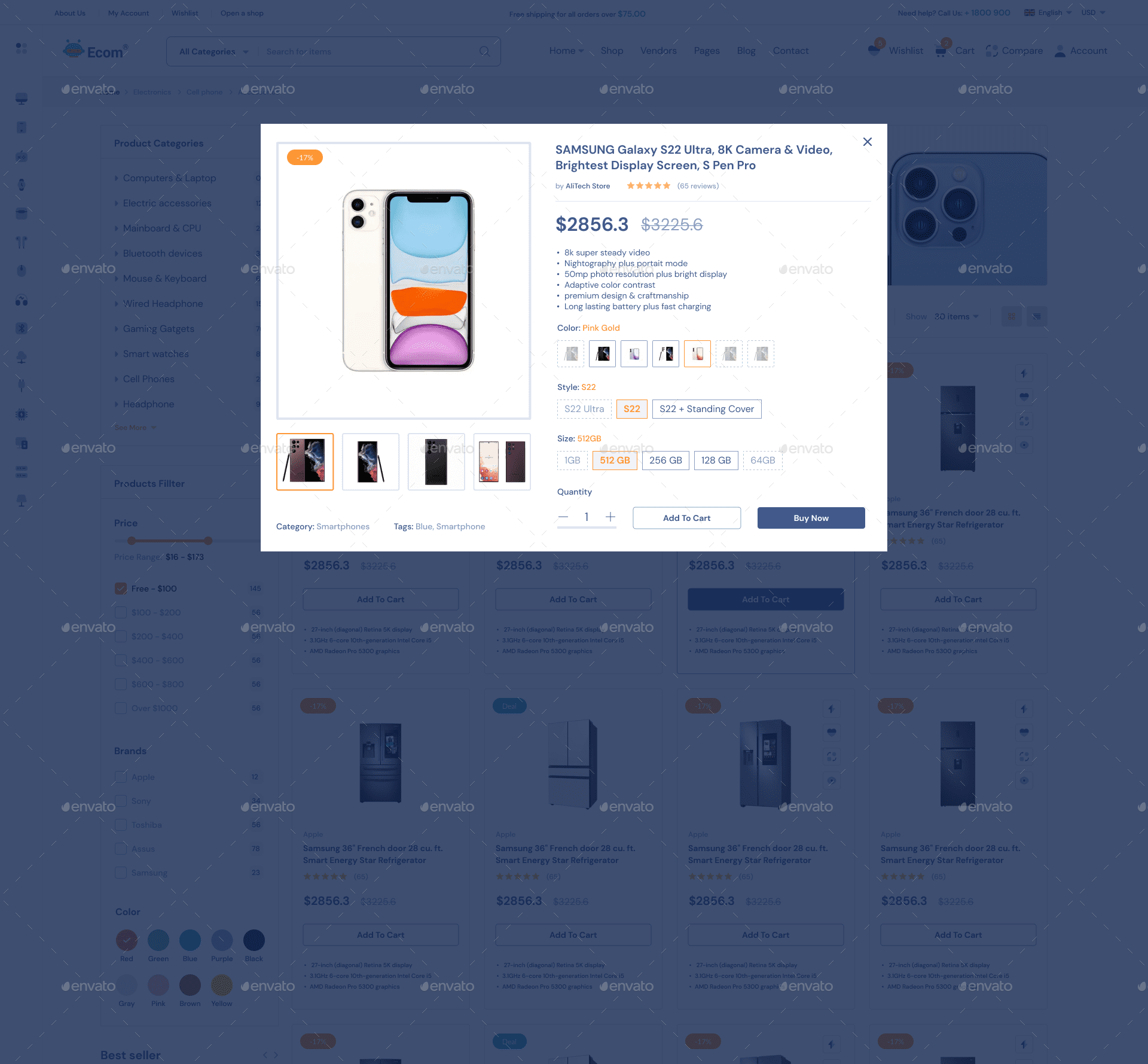 Ecom - Marketplace Figma Template, Web Elements | GraphicRiver