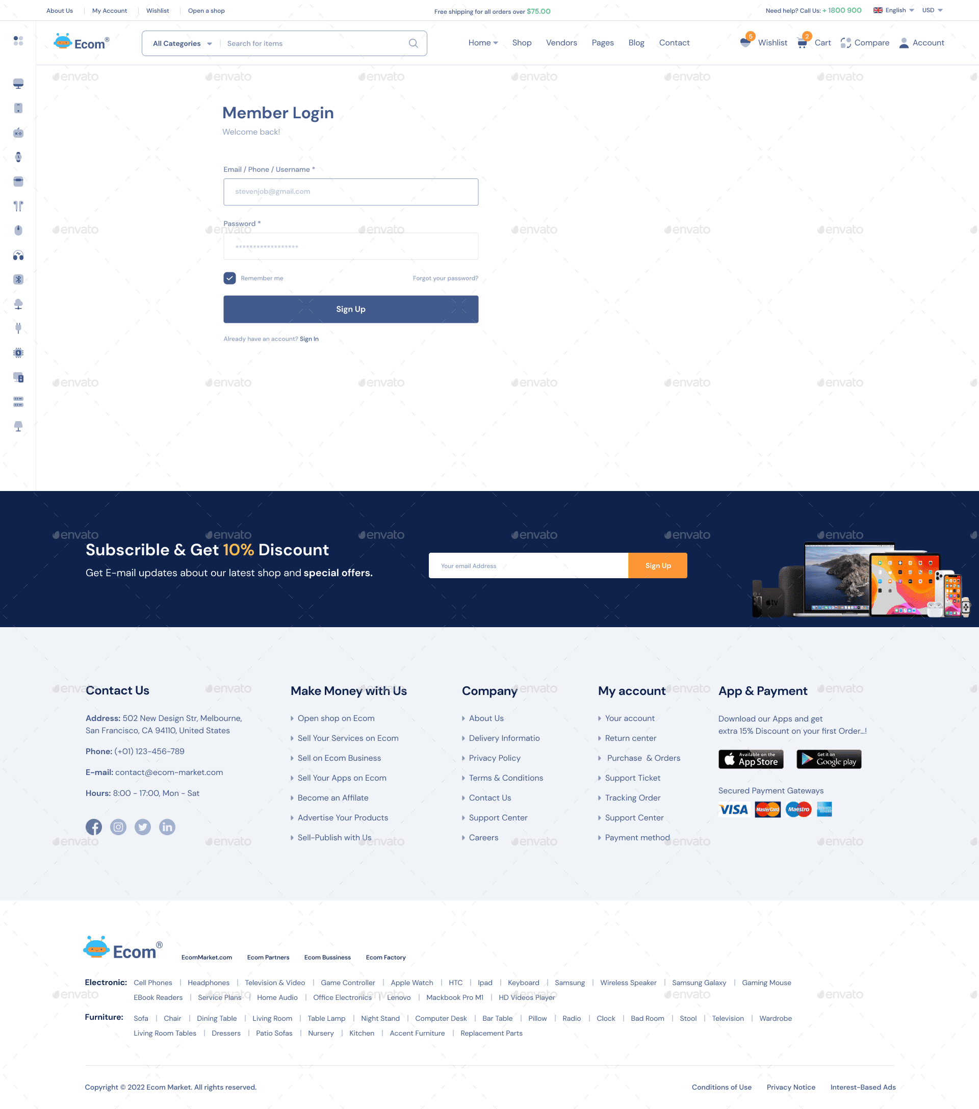 Ecom - Marketplace Figma Template, Web Elements | GraphicRiver