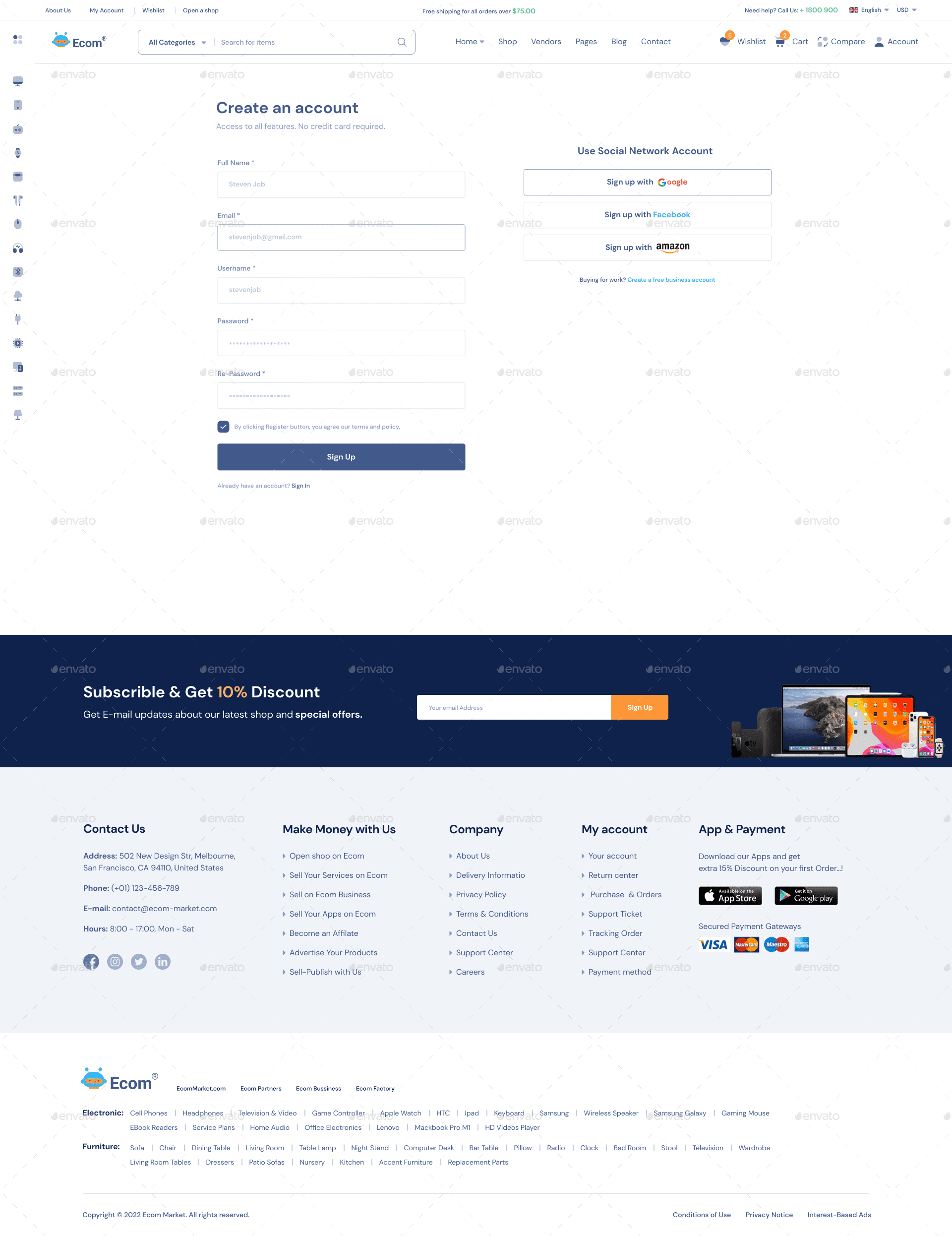 Ecom - Marketplace Figma Template by alithemes | GraphicRiver