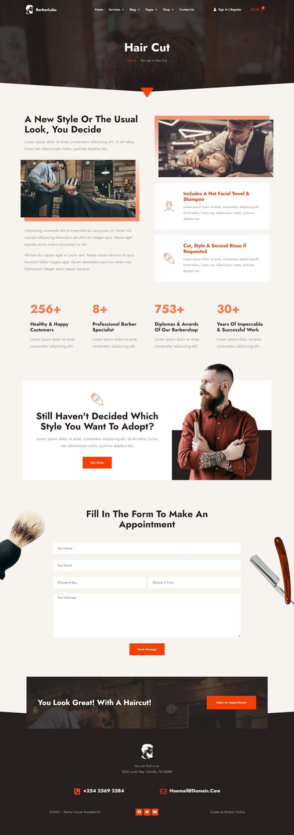 BarberLabs - Barber Shop Elementor Template Kit by BimberOnline ...