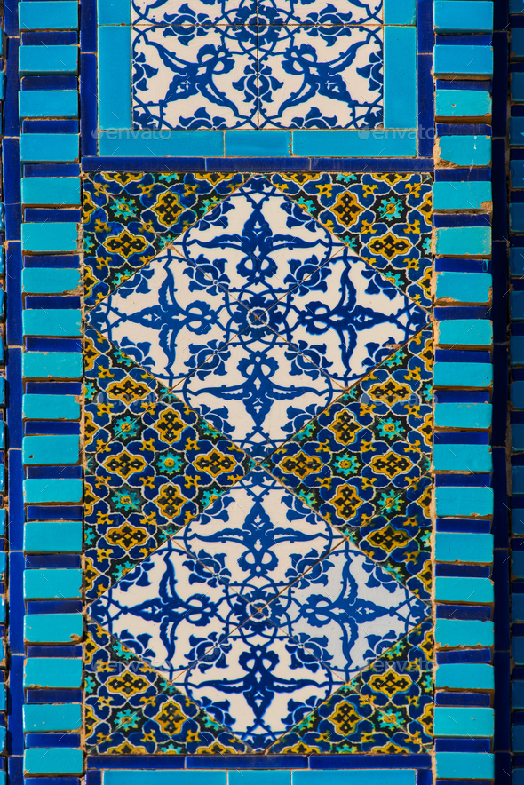 Islamic pattern, tile mosaic on mosque Stock Photo by salajean | PhotoDune