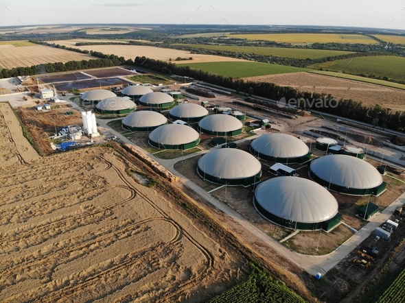 Modern biocomplex. Renewable energy from biomass. Innovative biogas ...
