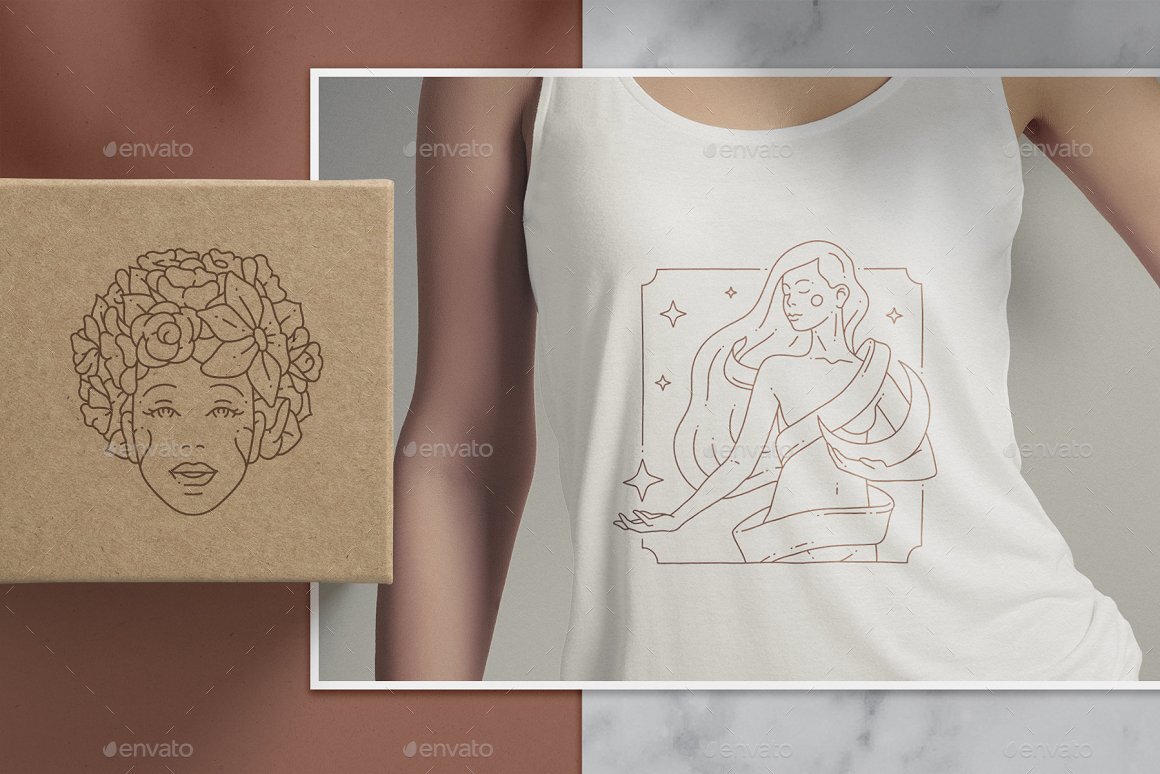 Line art women illustrations set, Graphics | GraphicRiver