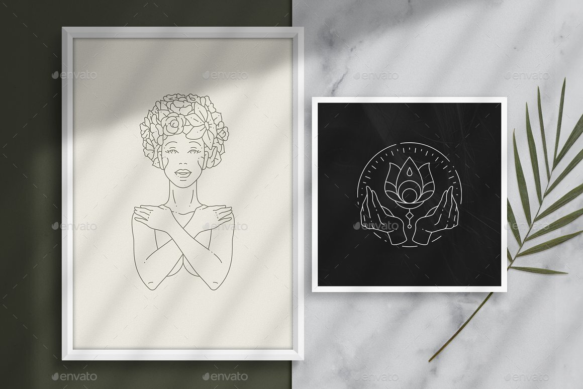 Line art botanical illustrations set, Graphics | GraphicRiver