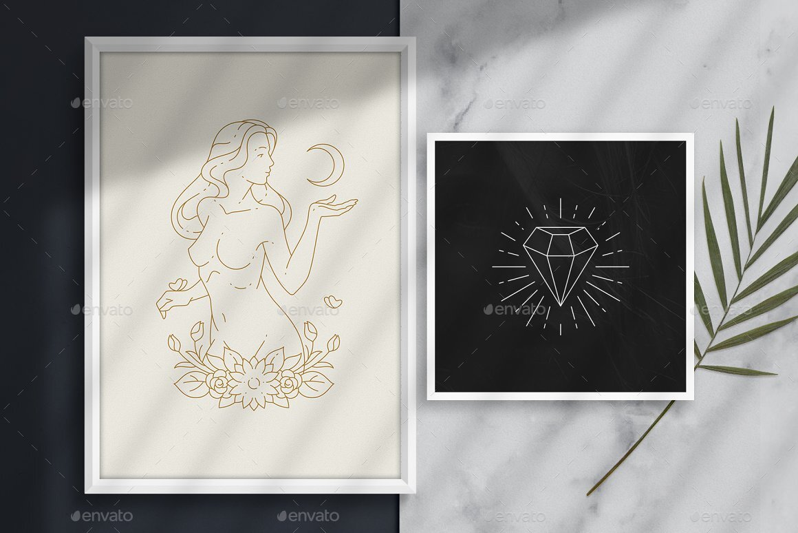 Magic Woman Feminine Line Art Illustrations, Graphics | GraphicRiver
