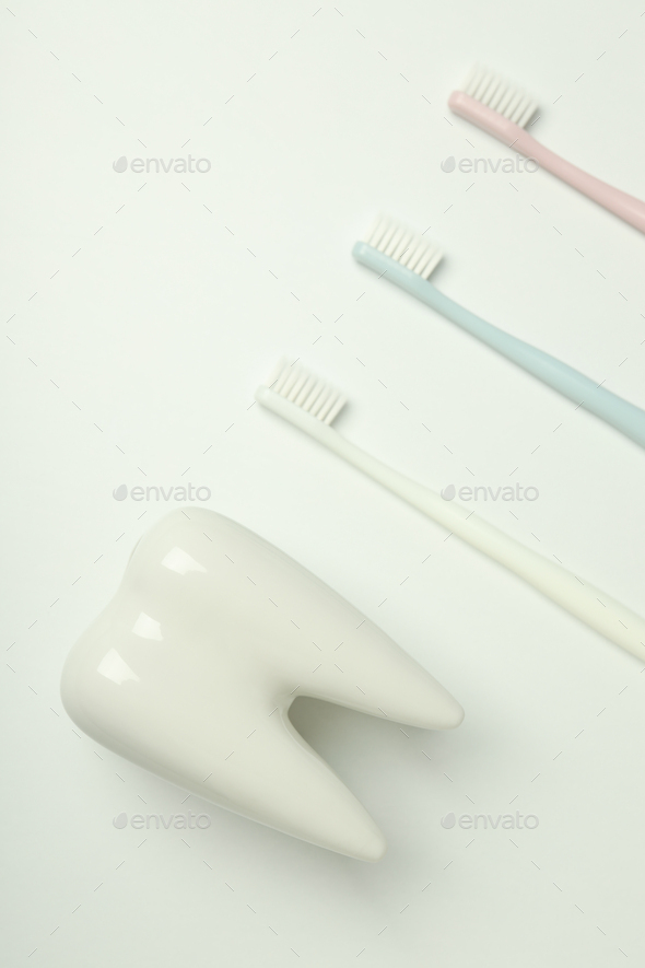 Concept of tooth treatment and dental care, top view Stock Photo by ...