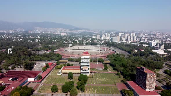 Aerial view of UNAM in mexico city, Stock Footage | VideoHive