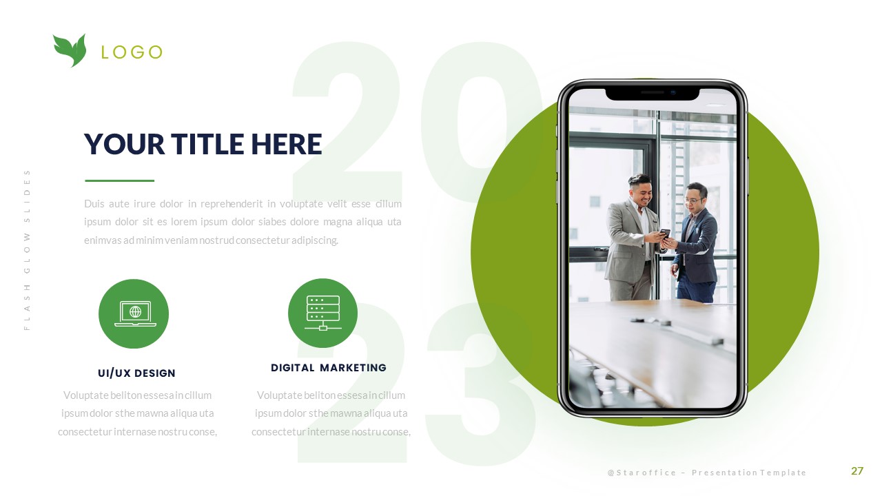 Flash Glow - Powerpoint Template Business Plan, Presentation Templates