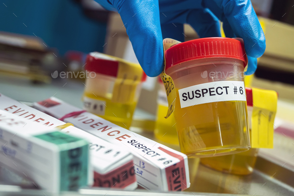 Forensic police take urine bottle of murder suspect to crime lab for ...