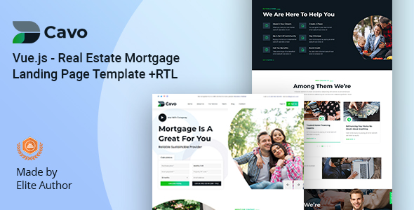 Cavo - Vuejs Real Estate & Mortgage Landing Template by HiBootstrap