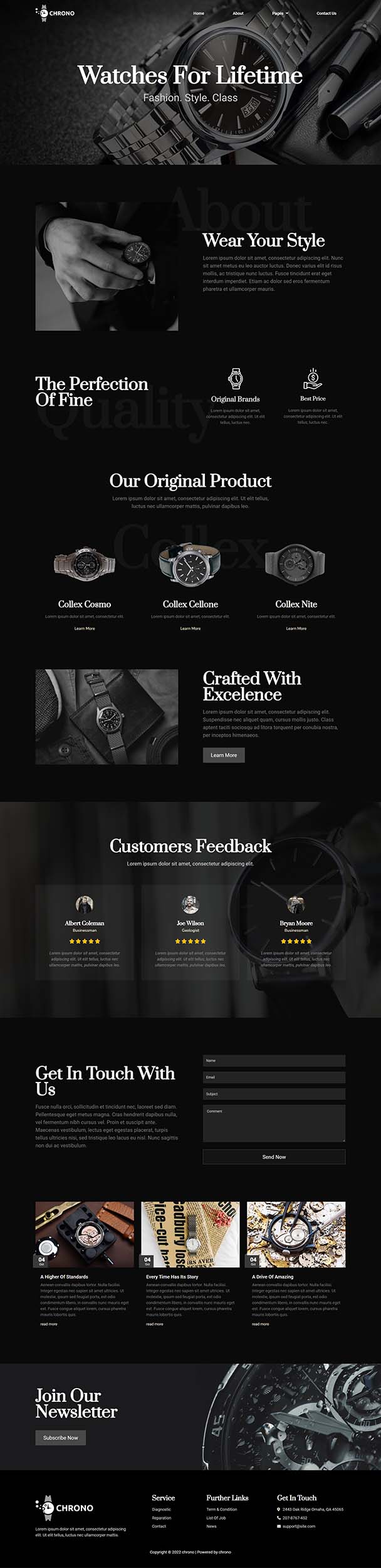 Chrono - Watch Service Elementor Template Kit by Kitpro | ThemeForest