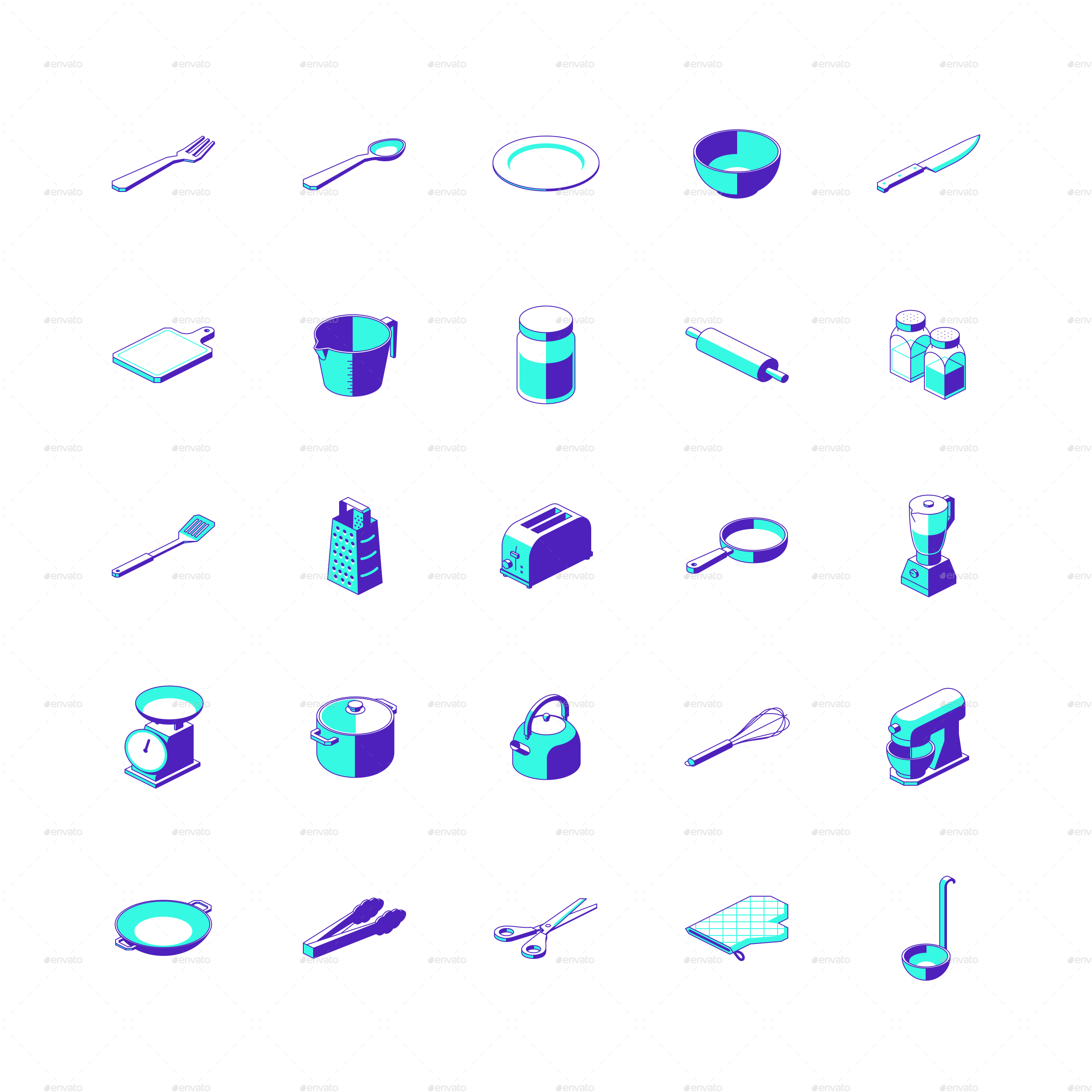 Icometric - Kitchen Utensil Icons, Icons | GraphicRiver