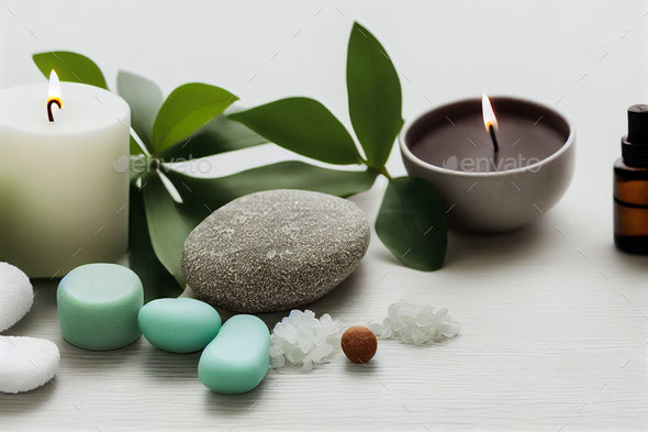 Wallpaper background of beauty treatment items for spa procedures on ...