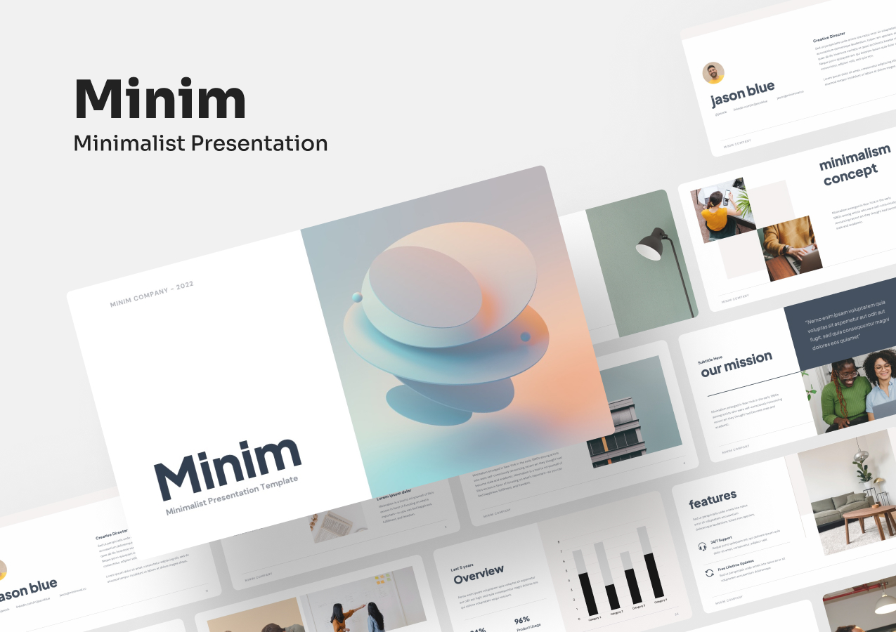 Minim - Minimalist Google Slides Presentation, Presentation Templates