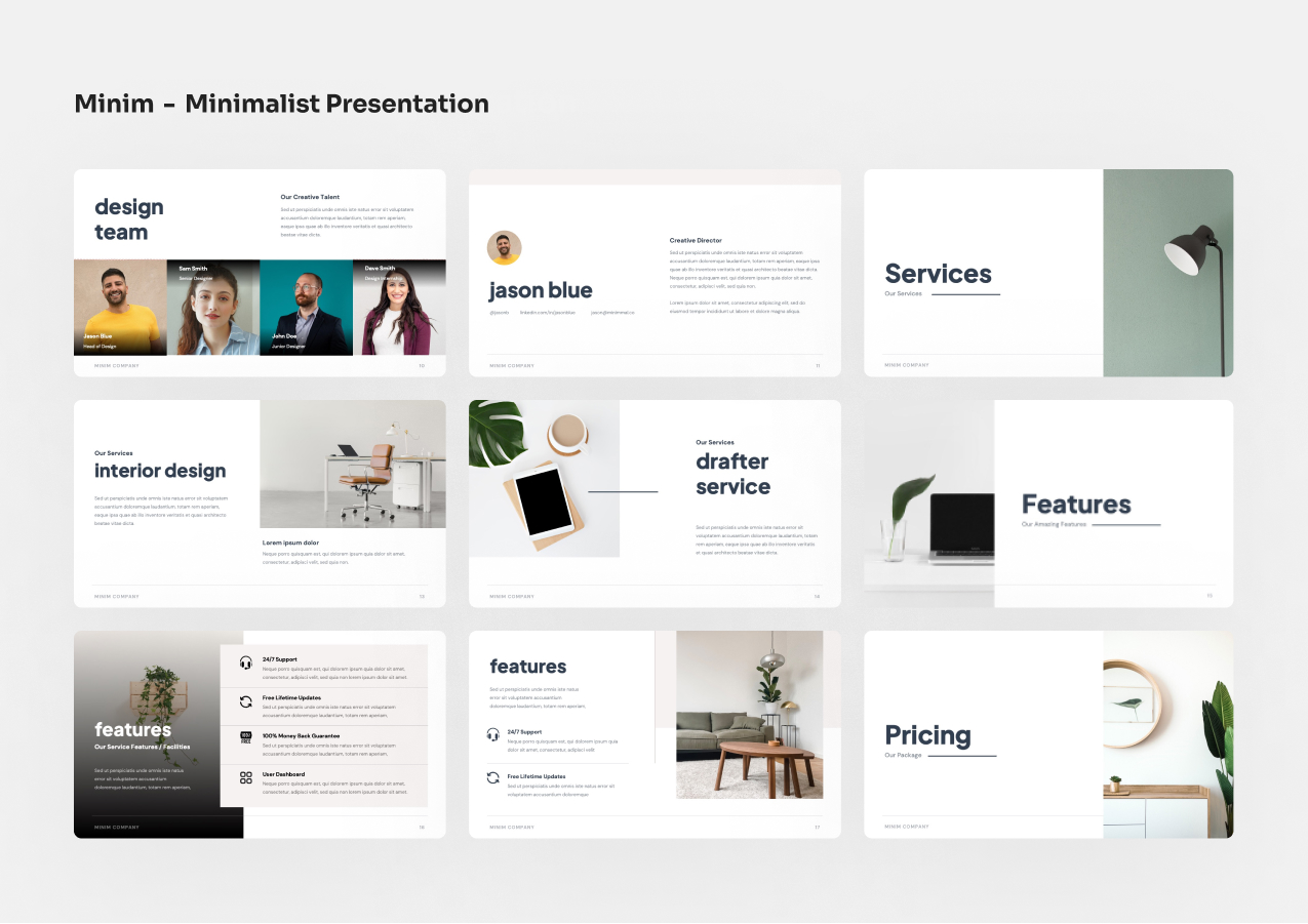 Minim - Minimalist Google Slides Presentation, Presentation Templates
