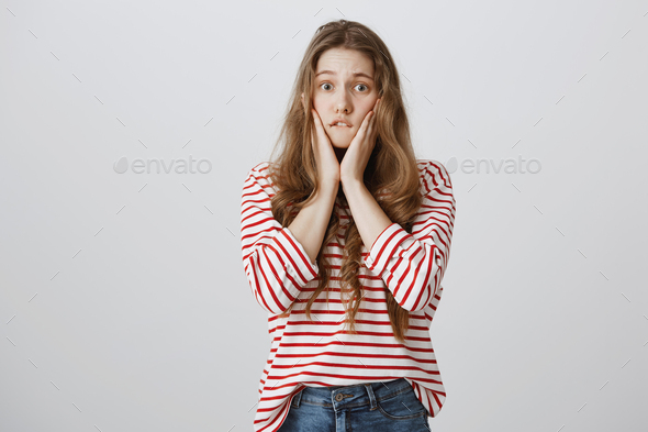 Woman witnessing terrible fight, worrying and being clueless what do ...