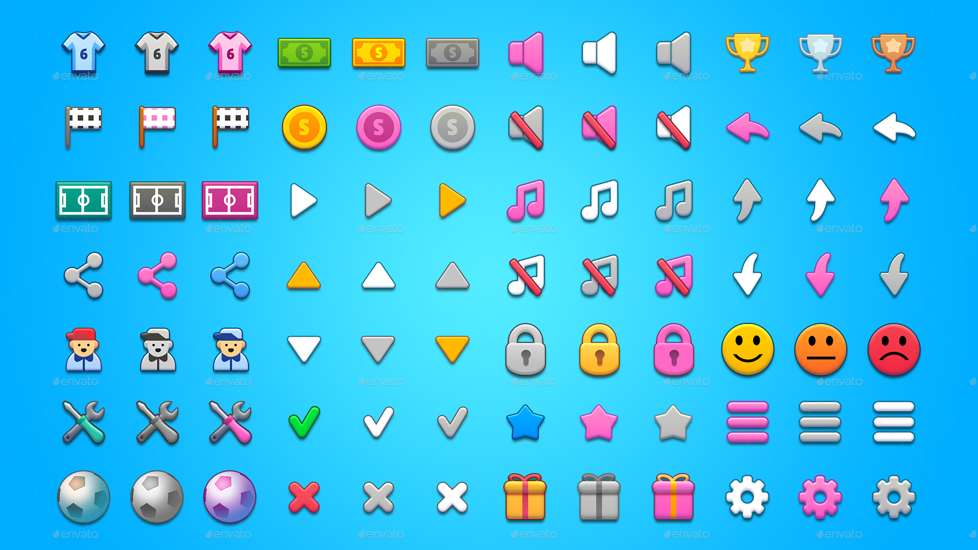 Goal / Football GUI pack, Game Assets | GraphicRiver