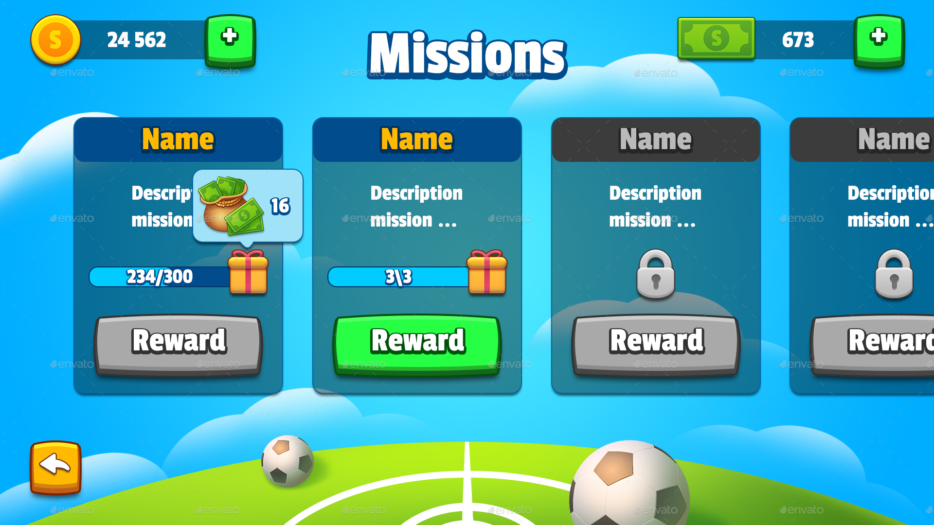 Goal / Football GUI pack, Game Assets | GraphicRiver