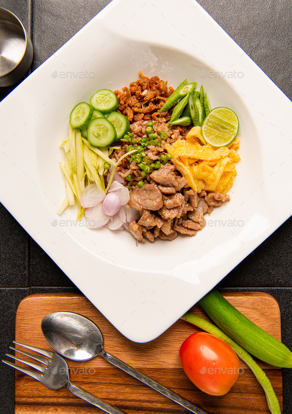 Delicious Thai food prepared by authentic Thai chefs Stock Photo by wosunan