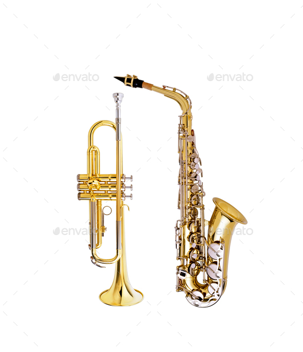saxophone and cornet Stock Photo by ozaiachin | PhotoDune