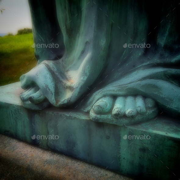 Bare feet of bronze statue Stock Photo by wolfewithane | PhotoDune