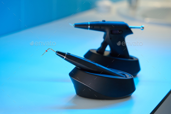 Close up photo of black obturator for filling root canals Stock Photo ...