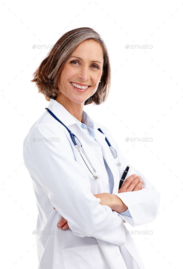 Your health is her priority. Cropped portrait of a mature female doctor ...