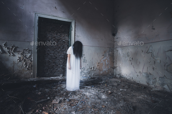 Scary ghost woman in haunted house Stock Photo by erika8213 | PhotoDune