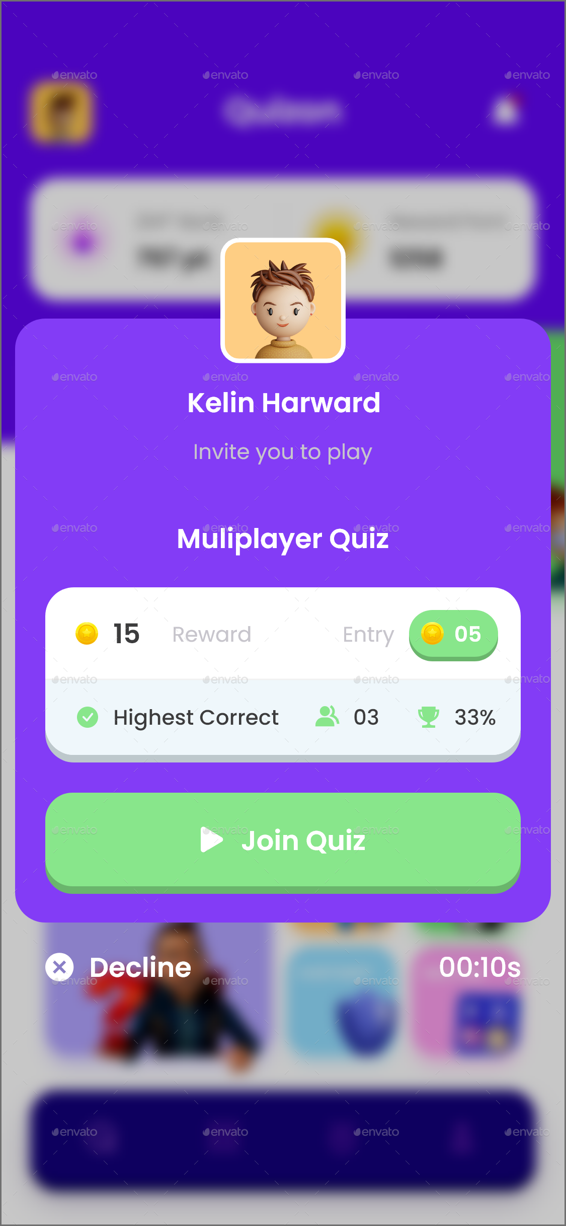 Quiz App UI Kit | Solo, Multiplayer, 1vs1 Quiz Contest App UI Kit ...