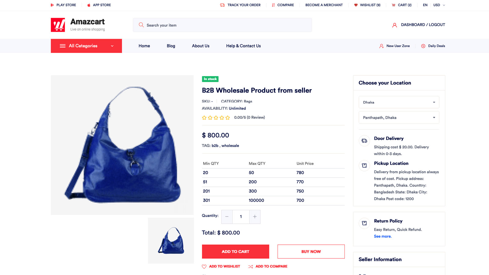 Wholesale (B2B) Module for Amazcart eCommerce by CodeThemes | CodeCanyon